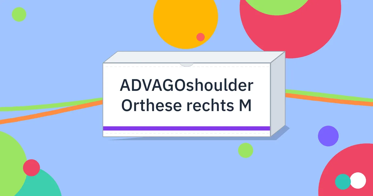 Symbolbild: Packung mit der Aufschrift ADVAGOshoulder Orthese rechts M (PZN 17519396) – Verfügbarkeit und Bezug in Apotheken in Frankfurt am Main