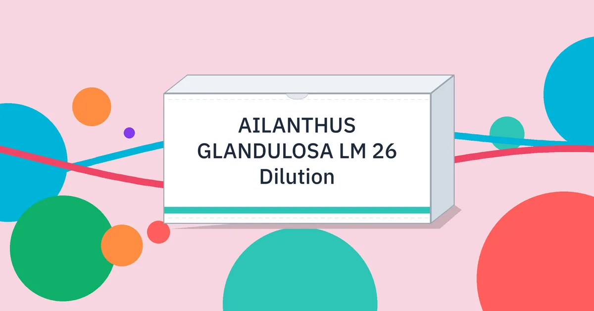 Symbolbild: Packung mit der Aufschrift AILANTHUS GLANDULOSA LM 26 Dilution (PZN 13308030) – Verfügbarkeit und Bezug in Apotheken in Frankfurt am Main