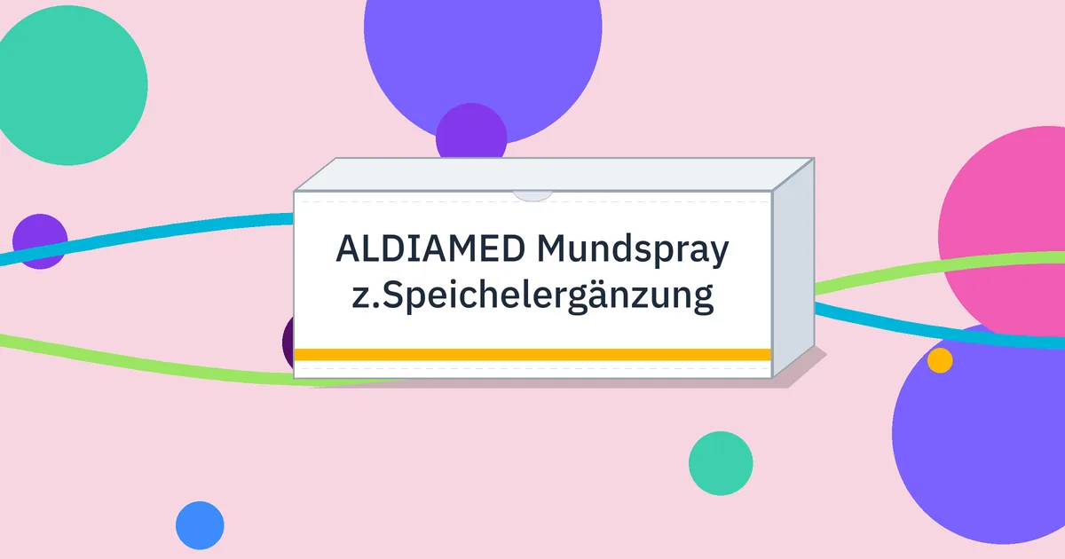 Symbolbild: Packung mit der Aufschrift ALDIAMED Mundspray z.Speichelergänzung (PZN 09397022) – Verfügbarkeit und Bezug in Apotheken in Frankfurt am Main