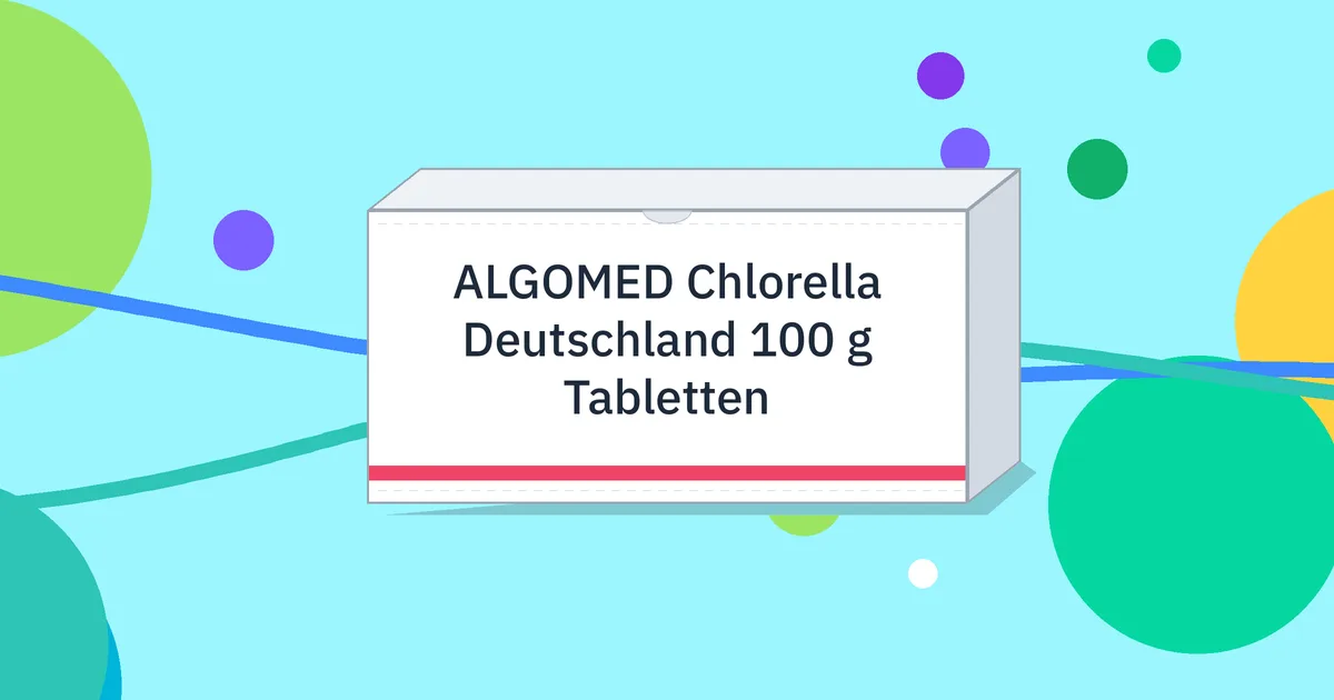 Symbolbild: Packung mit der Aufschrift ALGOMED Chlorella Deutschland 100 g Tabletten (PZN 16735850) – Verfügbarkeit und Bezug in Apotheken in Frankfurt am Main