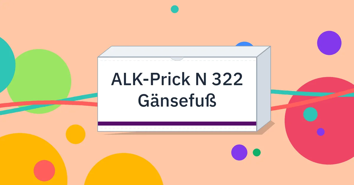 Symbolbild: Packung mit der Aufschrift ALK-Prick N 322 Gänsefuß (PZN 02517902) – Verfügbarkeit und Bezug in Apotheken in Frankfurt am Main