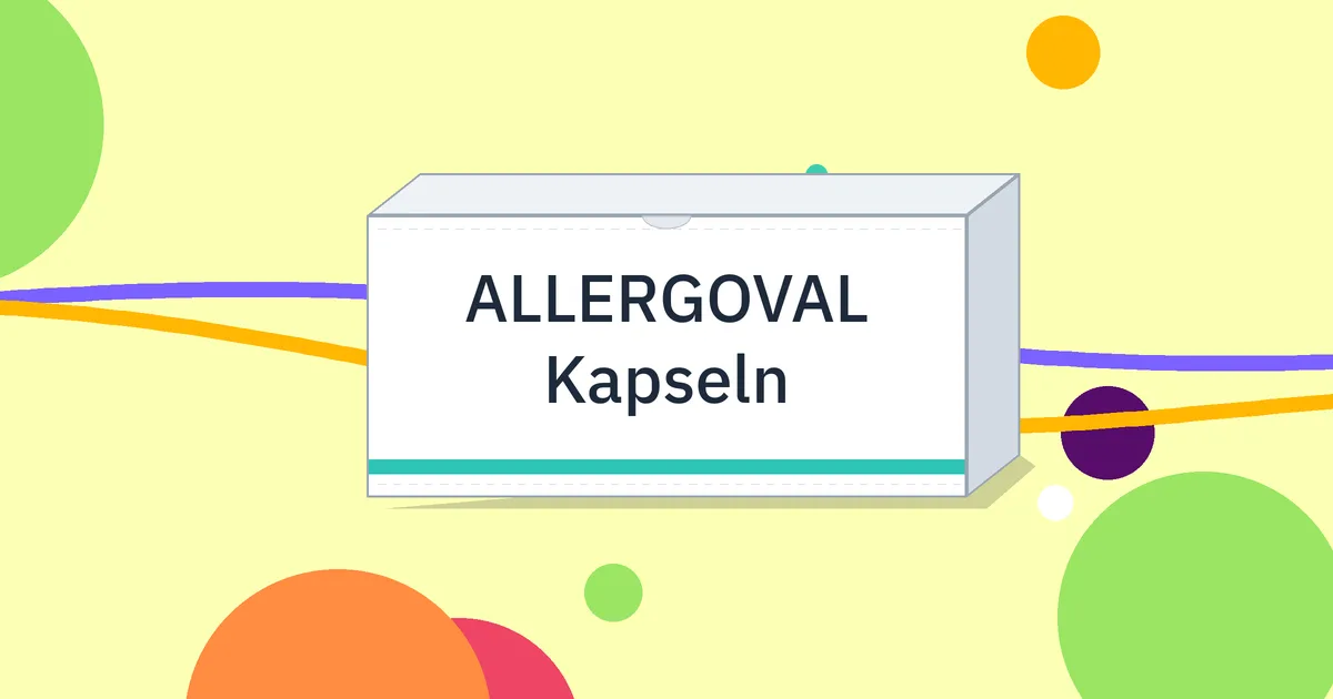 Symbolbild: Packung mit der Aufschrift ALLERGOVAL Kapseln (PZN 01240278) – Verfügbarkeit und Bezug in Apotheken in Frankfurt am Main