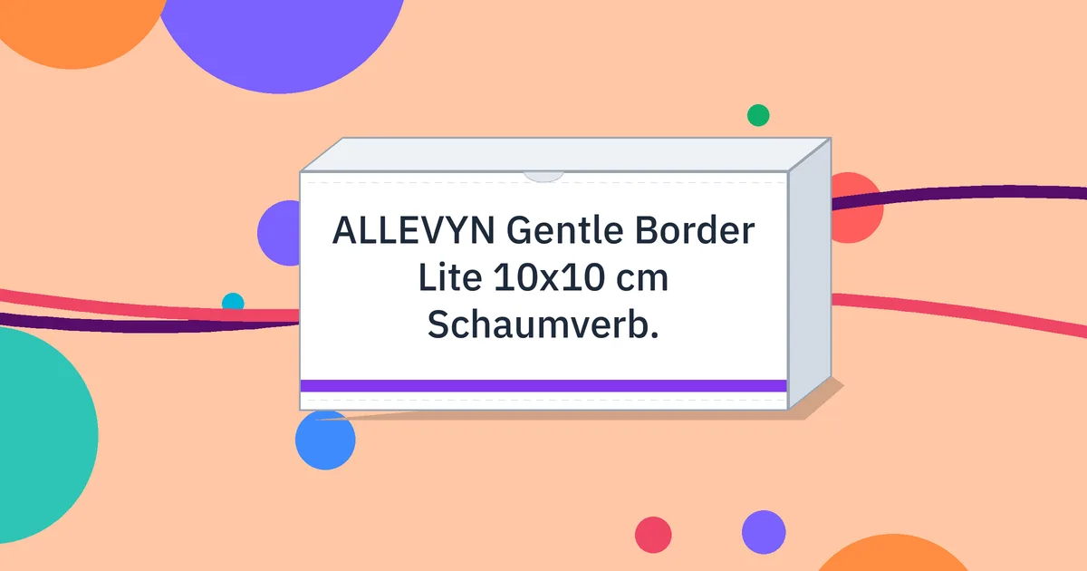 Symbolbild: Packung mit der Aufschrift ALLEVYN Gentle Border Lite 10x10 cm Schaumverb. (PZN 19873593) – Verfügbarkeit und Bezug in Apotheken in Frankfurt am Main