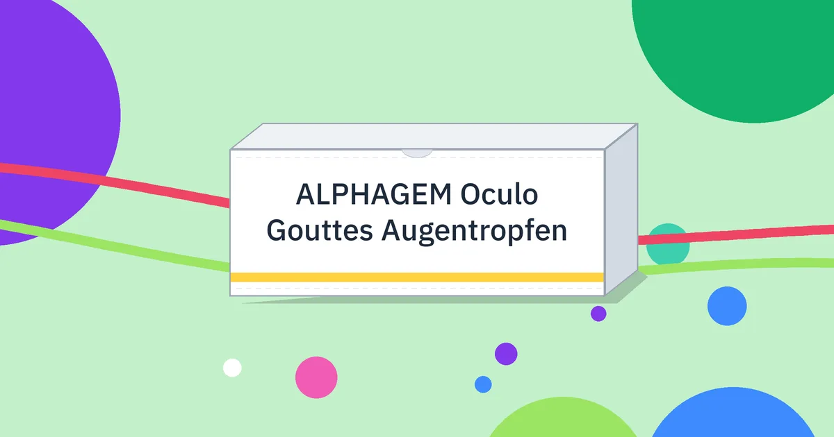 Symbolbild: Packung mit der Aufschrift ALPHAGEM Oculo Gouttes Augentropfen (PZN 20298355) – Verfügbarkeit und Bezug in Apotheken in Frankfurt am Main