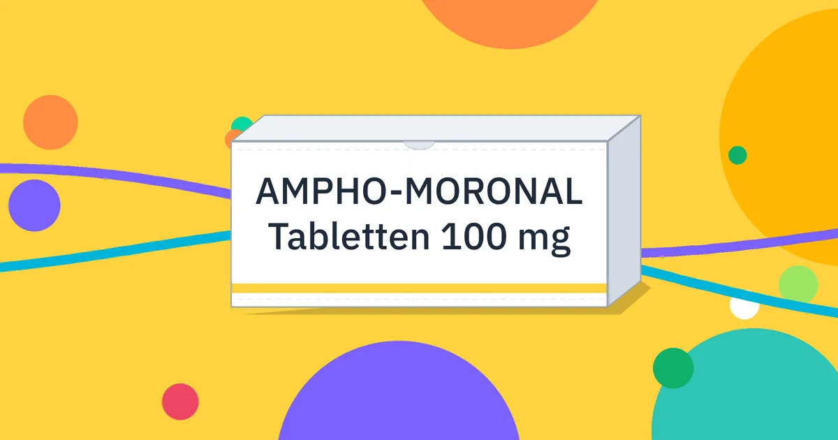 Symbolbild: Packung mit der Aufschrift AMPHO-MORONAL Tabletten 100 mg (PZN 07767779) – Verfügbarkeit und Bezug in Apotheken in Frankfurt am Main