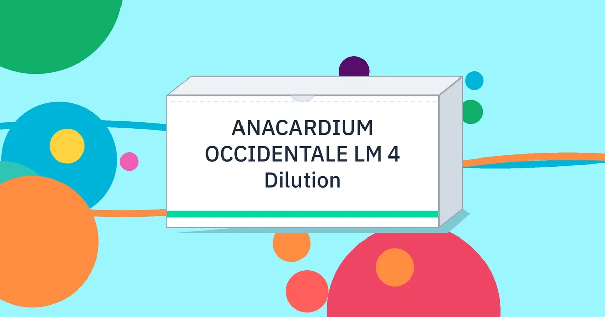 Symbolbild: Packung mit der Aufschrift ANACARDIUM OCCIDENTALE LM 4 Dilution (PZN 13327346) – Verfügbarkeit und Bezug in Apotheken in Frankfurt am Main