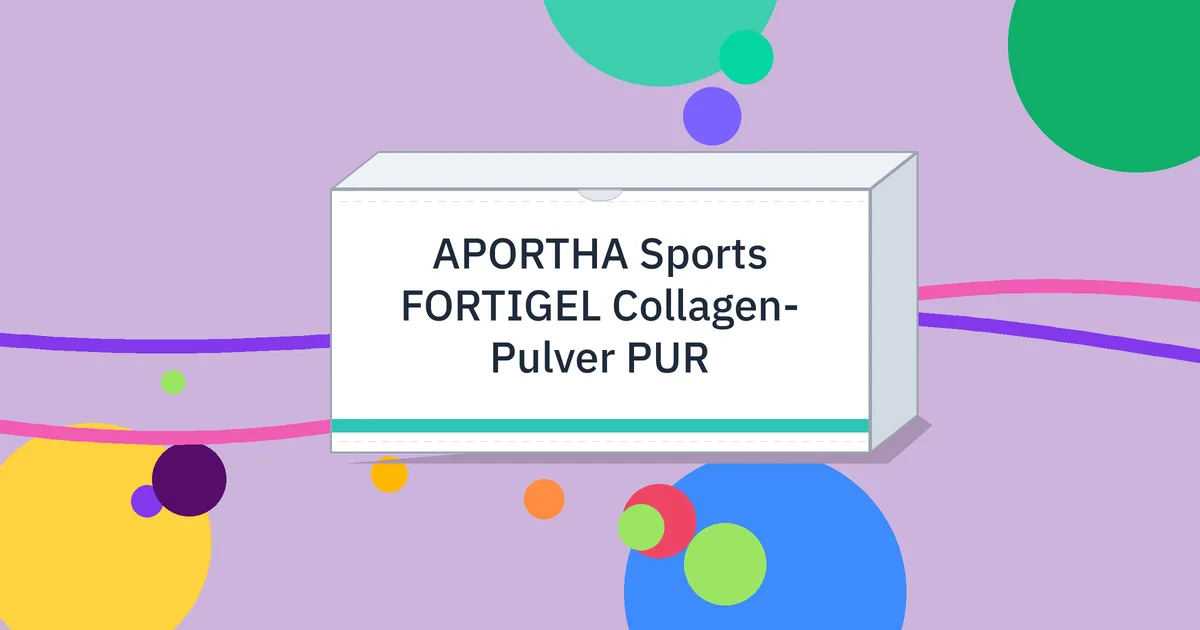 Symbolbild: Packung mit der Aufschrift APORTHA Sports FORTIGEL Collagen-Pulver PUR (PZN 19373005) – Verfügbarkeit und Bezug in Apotheken in Frankfurt am Main