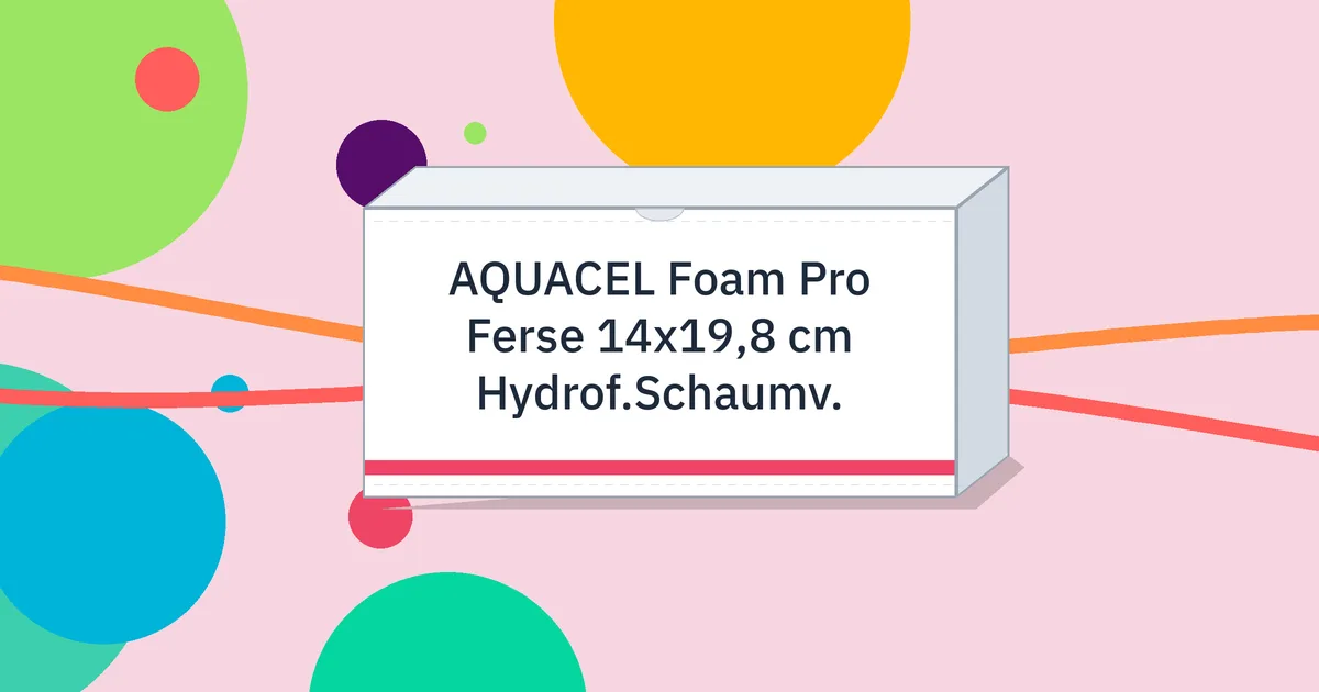 Symbolbild: Packung mit der Aufschrift AQUACEL Foam Pro Ferse 14x19,8 cm Hydrof.Schaumv. (PZN 17850777) – Verfügbarkeit und Bezug in Apotheken in Frankfurt am Main