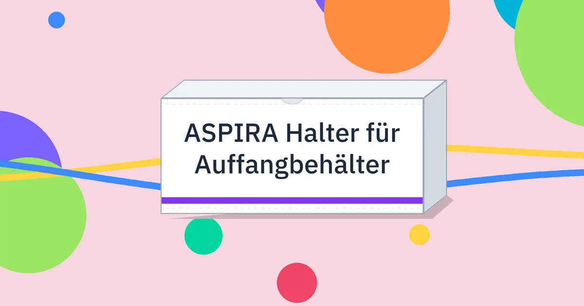 Symbolbild: Packung mit der Aufschrift ASPIRA Halter für Auffangbehälter (PZN 10080448) – Verfügbarkeit und Bezug in Apotheken in Frankfurt am Main
