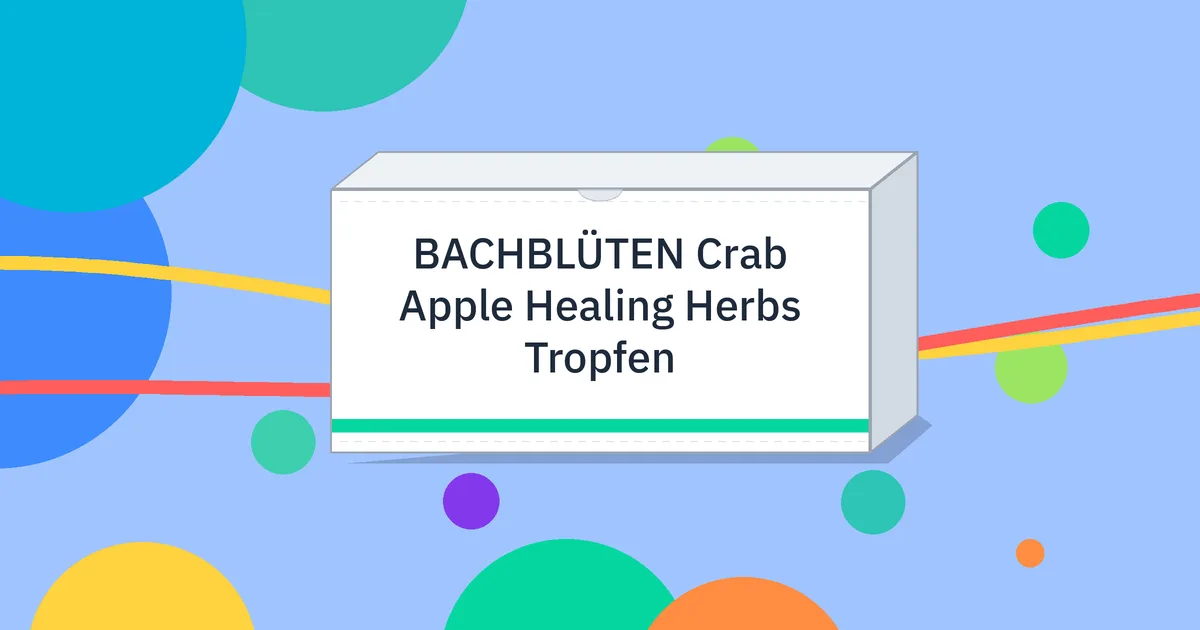 Symbolbild: Packung mit der Aufschrift BACHBLÜTEN Crab Apple Healing Herbs Tropfen (PZN 07364449) – Verfügbarkeit und Bezug in Apotheken in Frankfurt am Main