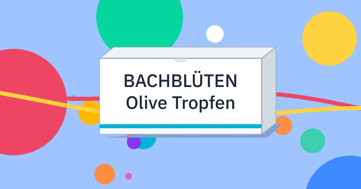 Symbolbild: Packung mit der Aufschrift BACHBLÜTEN Olive Tropfen (PZN 08737332) – Verfügbarkeit und Bezug in Apotheken in Frankfurt am Main