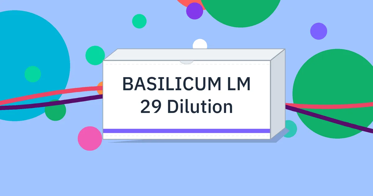 Symbolbild: Packung mit der Aufschrift BASILICUM LM 29 Dilution (PZN 12790941) – Verfügbarkeit und Bezug in Apotheken in Frankfurt am Main