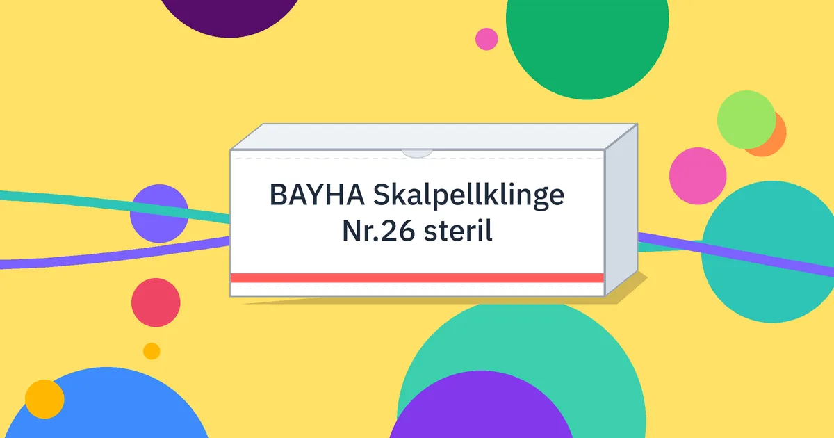 Symbolbild: Packung mit der Aufschrift BAYHA Skalpellklinge Nr.26 steril (PZN 13928086) – Verfügbarkeit und Bezug in Apotheken in Frankfurt am Main