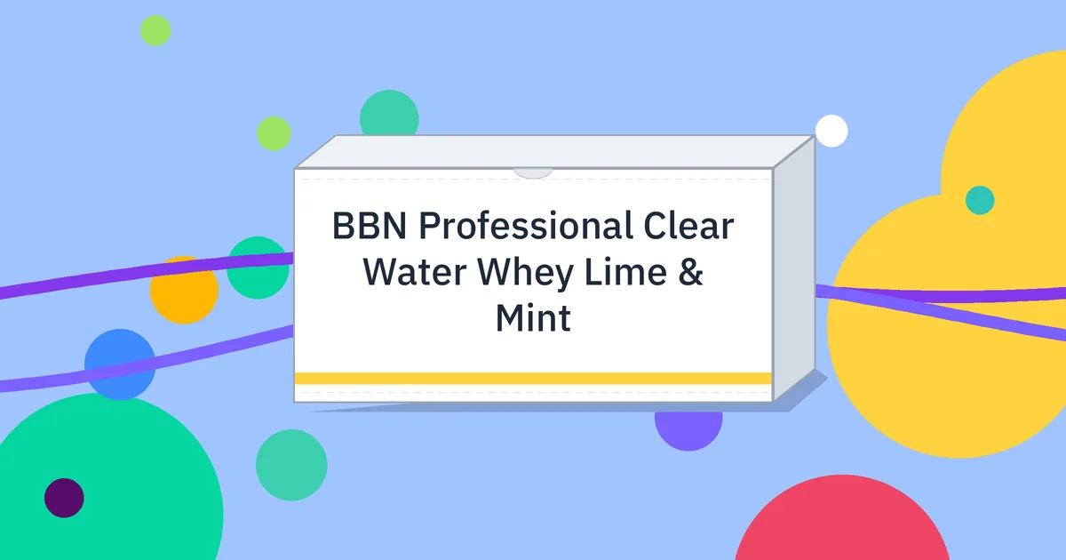 Symbolbild: Packung mit der Aufschrift BBN Professional Clear Water Whey Lime & Mint (PZN 19079926) – Verfügbarkeit und Bezug in Apotheken in Frankfurt am Main