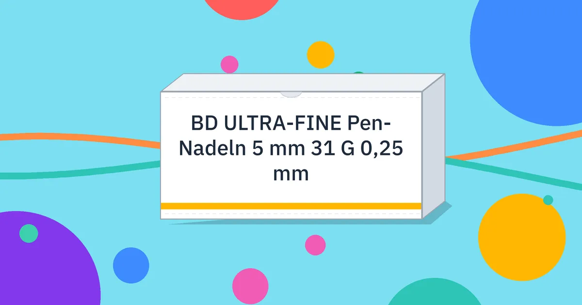Symbolbild: Packung mit der Aufschrift BD ULTRA-FINE Pen-Nadeln 5 mm 31 G 0,25 mm (PZN 16327157) – Verfügbarkeit und Bezug in Apotheken in Frankfurt am Main