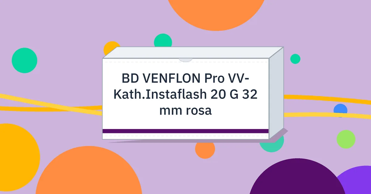 Symbolbild: Packung mit der Aufschrift BD VENFLON Pro VV-Kath.Instaflash 20 G 32 mm rosa (PZN 20273438) – Verfügbarkeit und Bezug in Apotheken in Frankfurt am Main