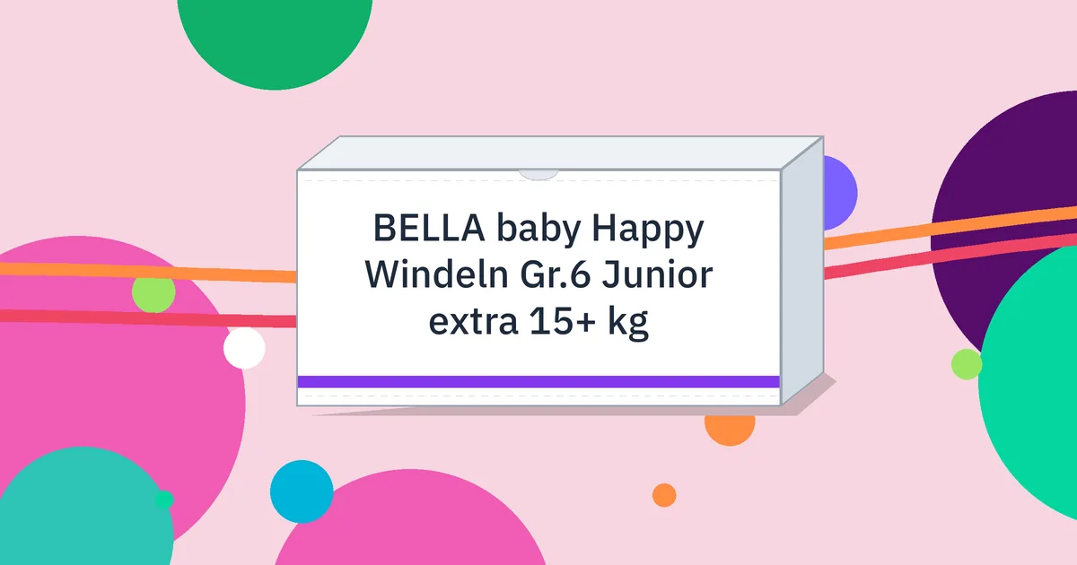 Symbolbild: Packung mit der Aufschrift BELLA baby Happy Windeln Gr.6 Junior extra 15+ kg (PZN 19772567) – Verfügbarkeit und Bezug in Apotheken in Frankfurt am Main
