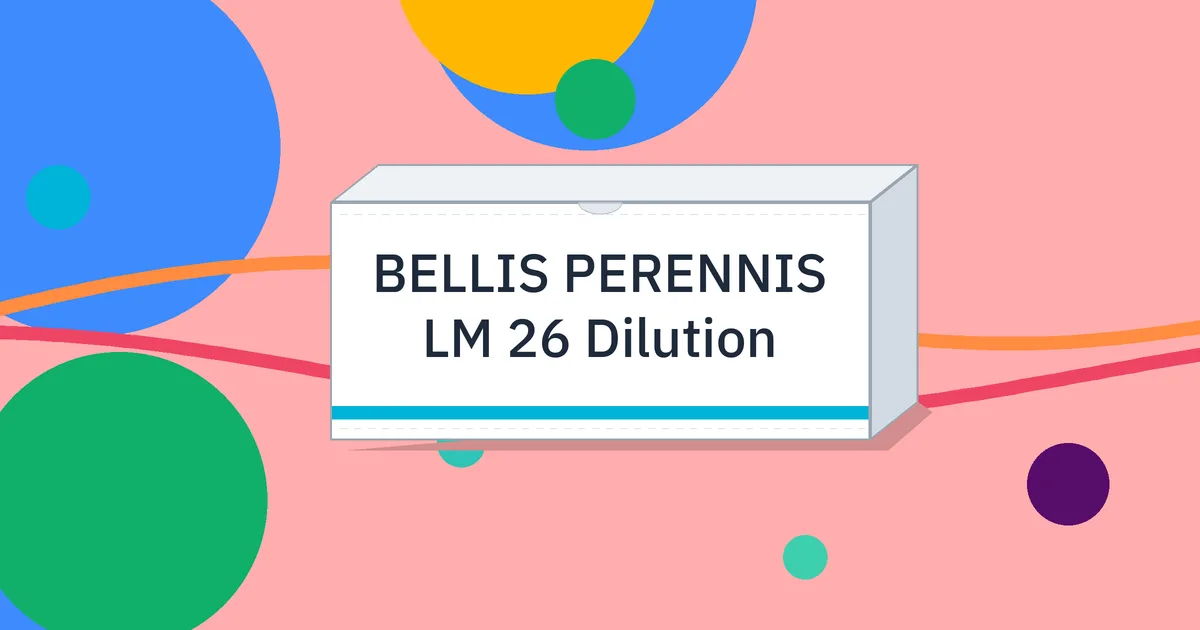 Symbolbild: Packung mit der Aufschrift BELLIS PERENNIS LM 26 Dilution (PZN 12791739) – Verfügbarkeit und Bezug in Apotheken in Frankfurt am Main