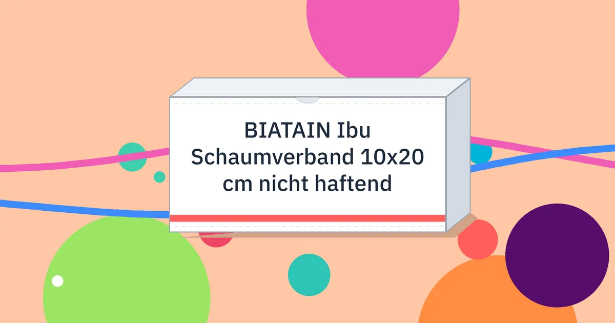 Symbolbild: Packung mit der Aufschrift BIATAIN Ibu Schaumverband 10x20 cm nicht haftend (PZN 18125759) – Verfügbarkeit und Bezug in Apotheken in Frankfurt am Main