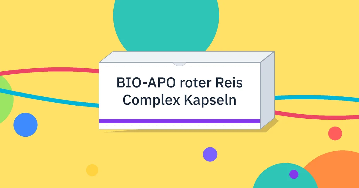 Symbolbild: Packung mit der Aufschrift BIO-APO roter Reis Complex Kapseln (PZN 19964781) – Verfügbarkeit und Bezug in Apotheken in Frankfurt am Main