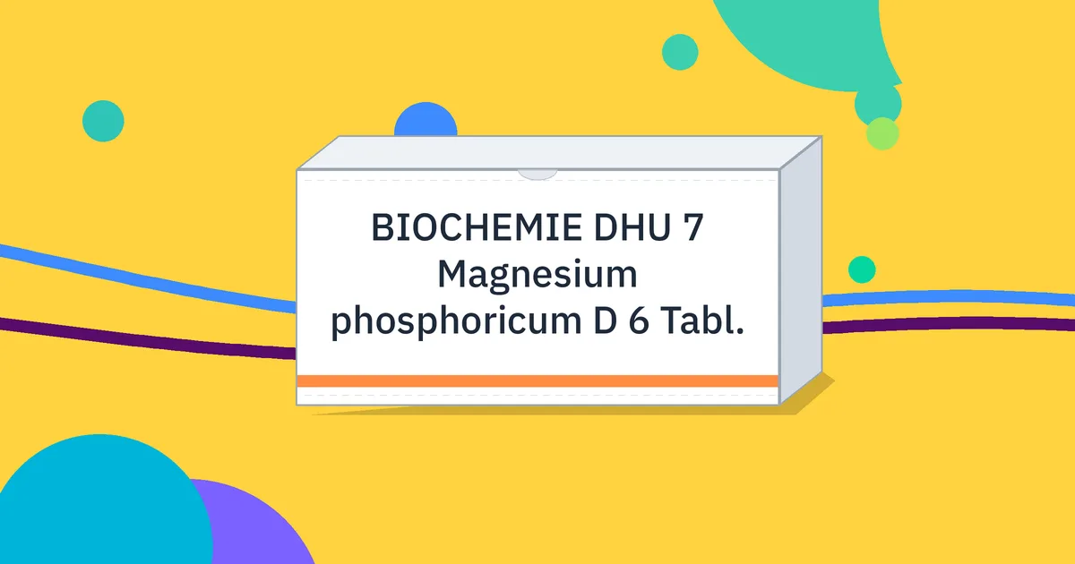 Symbolbild: Packung mit der Aufschrift BIOCHEMIE DHU 7 Magnesium phosphoricum D 6 Tabl. (PZN 00274364) – Verfügbarkeit und Bezug in Apotheken in Frankfurt am Main
