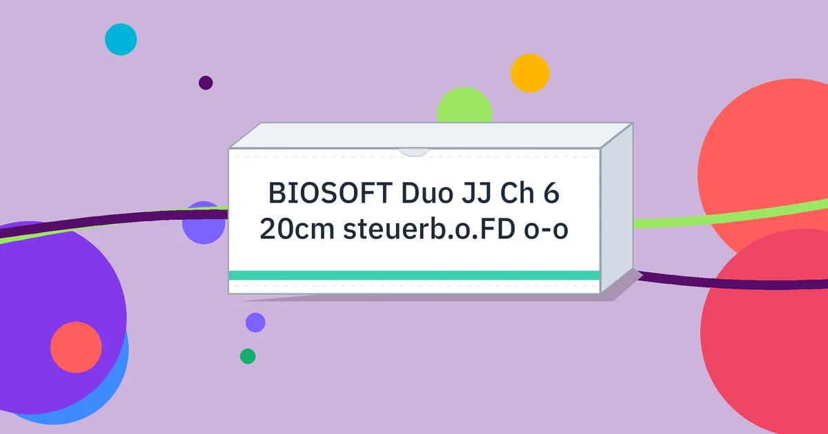 Symbolbild: Packung mit der Aufschrift BIOSOFT Duo JJ Ch 6 20cm steuerb.o.FD o-o (PZN 17509995) – Verfügbarkeit und Bezug in Apotheken in Frankfurt am Main
