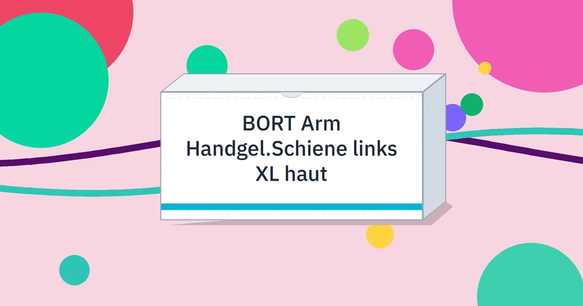 Symbolbild: Packung mit der Aufschrift BORT Arm Handgel.Schiene links XL haut (PZN 08527617) – Verfügbarkeit und Bezug in Apotheken in Frankfurt am Main