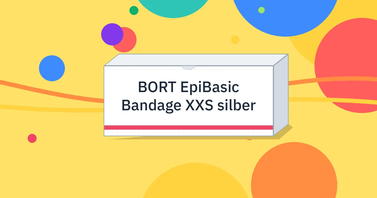 Symbolbild: Packung mit der Aufschrift BORT EpiBasic Bandage XXS silber (PZN 07673392) – Verfügbarkeit und Bezug in Apotheken in Frankfurt am Main