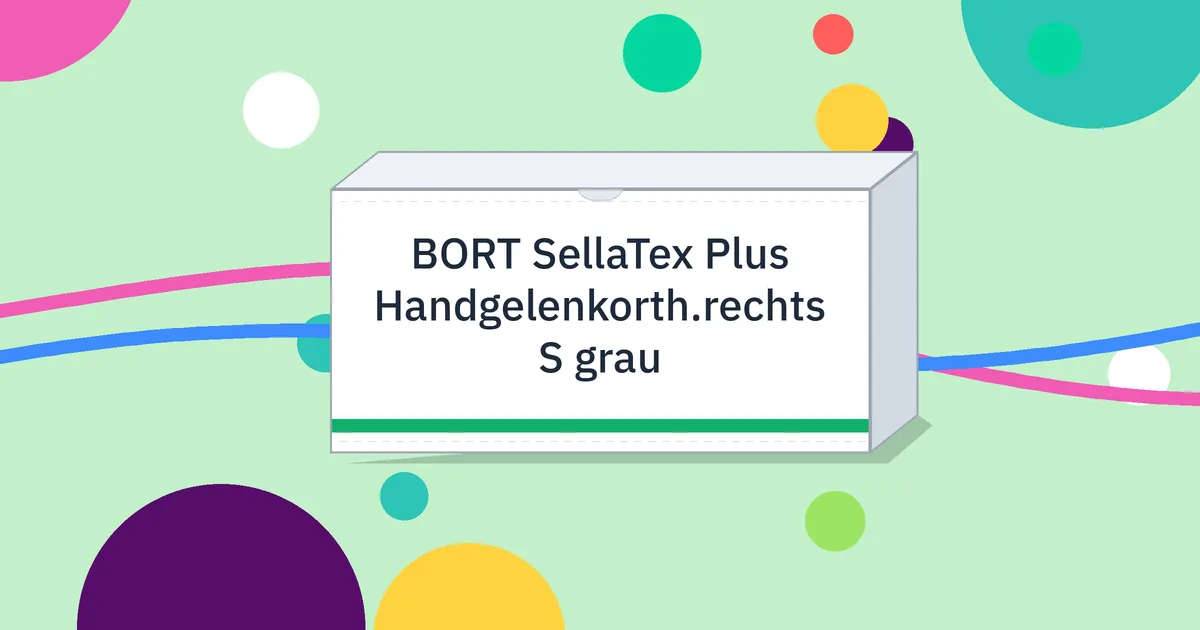Symbolbild: Packung mit der Aufschrift BORT SellaTex Plus Handgelenkorth.rechts S grau (PZN 10207297) – Verfügbarkeit und Bezug in Apotheken in Frankfurt am Main