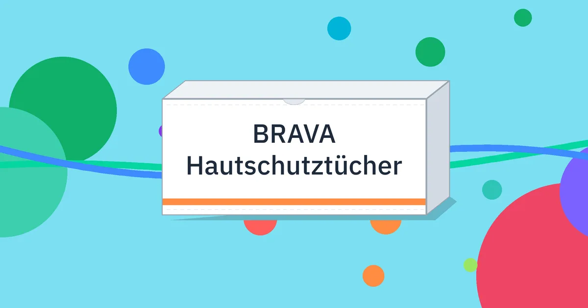 Symbolbild: Packung mit der Aufschrift BRAVA Hautschutztücher (PZN 15567037) – Verfügbarkeit und Bezug in Apotheken in Frankfurt am Main