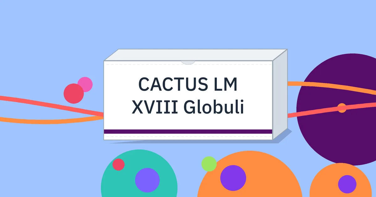 Symbolbild: Packung mit der Aufschrift CACTUS LM XVIII Globuli (PZN 04502721) – Verfügbarkeit und Bezug in Apotheken in Frankfurt am Main