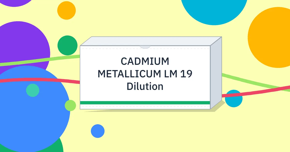 Symbolbild: Packung mit der Aufschrift CADMIUM METALLICUM LM 19 Dilution (PZN 13400362) – Verfügbarkeit und Bezug in Apotheken in Frankfurt am Main