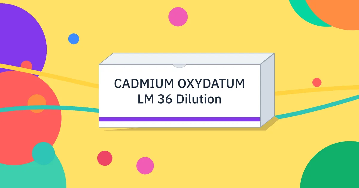 Symbolbild: Packung mit der Aufschrift CADMIUM OXYDATUM LM 36 Dilution (PZN 13401568) – Verfügbarkeit und Bezug in Apotheken in Frankfurt am Main