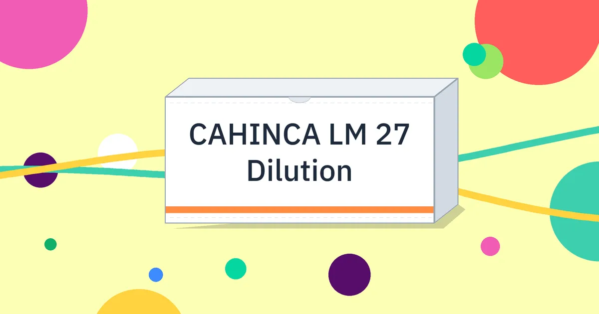 Symbolbild: Packung mit der Aufschrift CAHINCA LM 27 Dilution (PZN 13403314) – Verfügbarkeit und Bezug in Apotheken in Frankfurt am Main