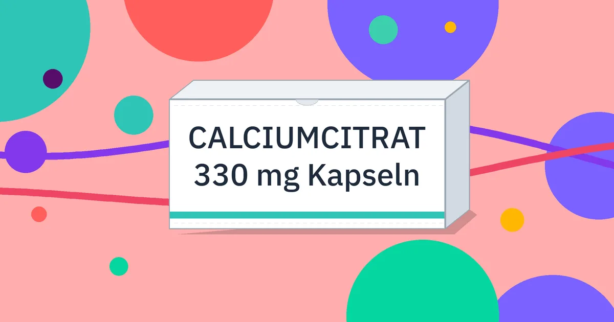 Symbolbild: Packung mit der Aufschrift CALCIUMCITRAT 330 mg Kapseln (PZN 19642729) – Verfügbarkeit und Bezug in Apotheken in Frankfurt am Main