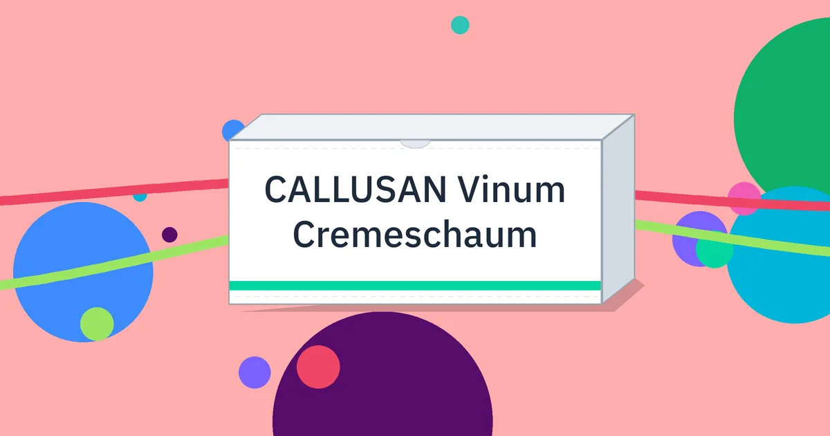Symbolbild: Packung mit der Aufschrift CALLUSAN Vinum Cremeschaum (PZN 04181228) – Verfügbarkeit und Bezug in Apotheken in Frankfurt am Main