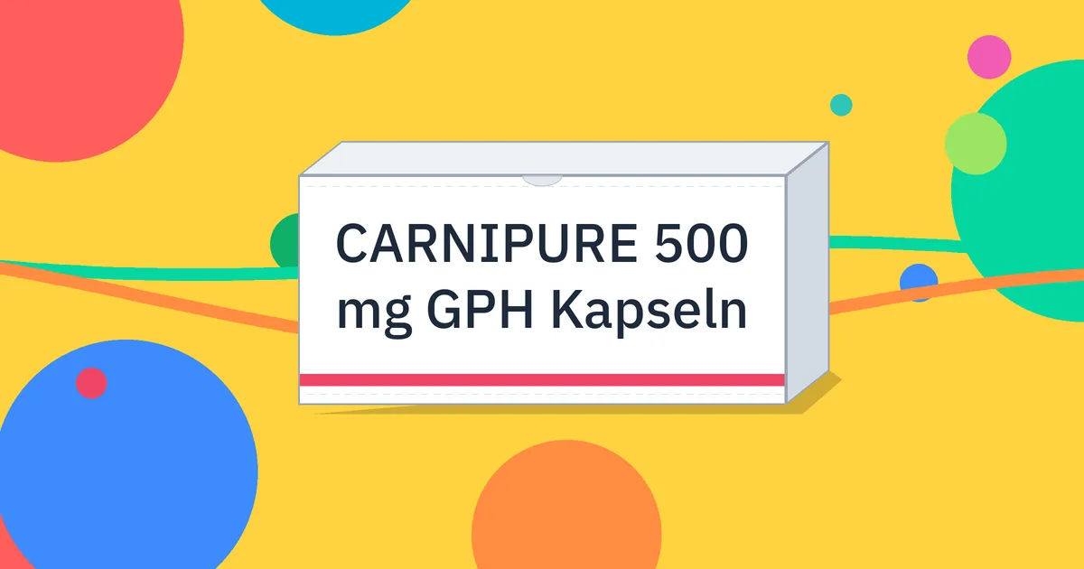 Symbolbild: Packung mit der Aufschrift CARNIPURE 500 mg GPH Kapseln (PZN 09115615) – Verfügbarkeit und Bezug in Apotheken in Frankfurt am Main