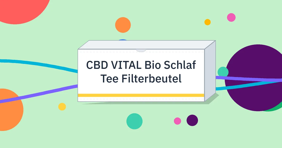 Symbolbild: Packung mit der Aufschrift CBD VITAL Bio Schlaf Tee Filterbeutel (PZN 19640506) – Verfügbarkeit und Bezug in Apotheken in Frankfurt am Main