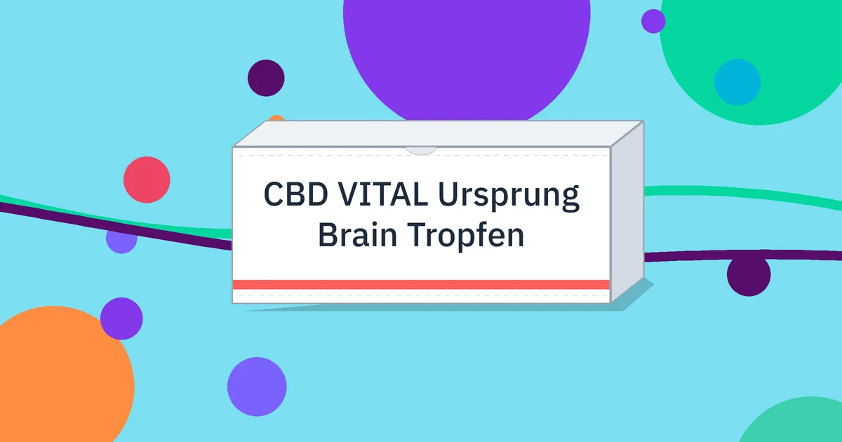 Symbolbild: Packung mit der Aufschrift CBD VITAL Ursprung Brain Tropfen (PZN 18724879) – Verfügbarkeit und Bezug in Apotheken in Frankfurt am Main