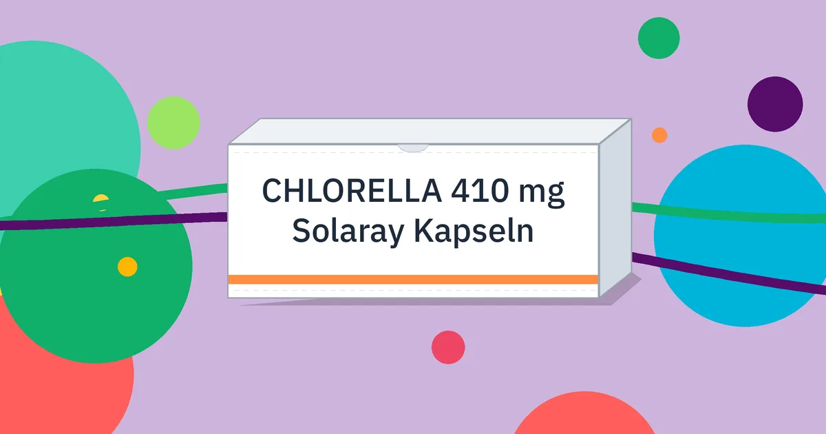 Symbolbild: Packung mit der Aufschrift CHLORELLA 410 mg Solaray Kapseln (PZN 19445992) – Verfügbarkeit und Bezug in Apotheken in Frankfurt am Main