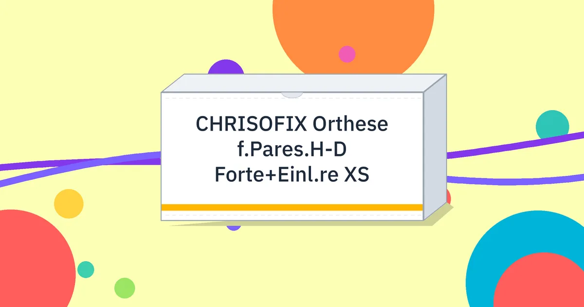 Symbolbild: Packung mit der Aufschrift CHRISOFIX Orthese f.Pares.H-D Forte+Einl.re XS (PZN 17586470) – Verfügbarkeit und Bezug in Apotheken in Frankfurt am Main