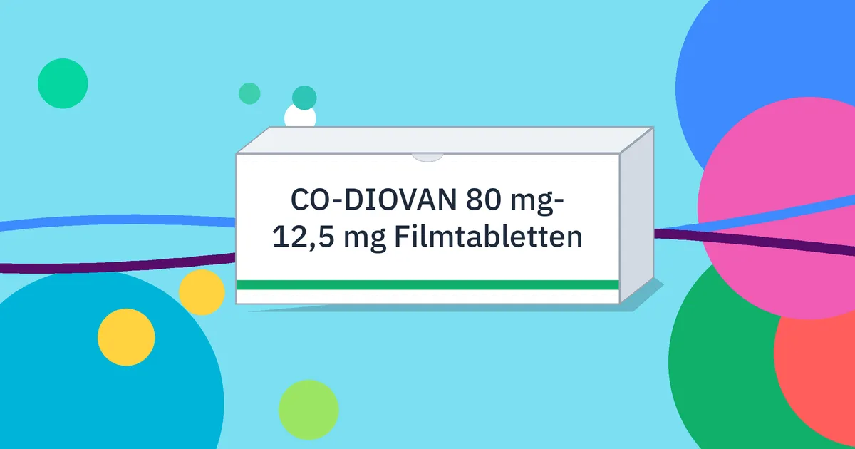 Symbolbild: Packung mit der Aufschrift CO-DIOVAN 80 mg-12,5 mg Filmtabletten (PZN 16370130) – Verfügbarkeit und Bezug in Apotheken in Frankfurt am Main