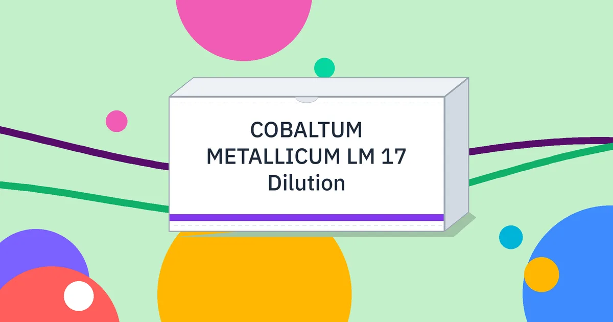 Symbolbild: Packung mit der Aufschrift COBALTUM METALLICUM LM 17 Dilution (PZN 12823184) – Verfügbarkeit und Bezug in Apotheken in Frankfurt am Main