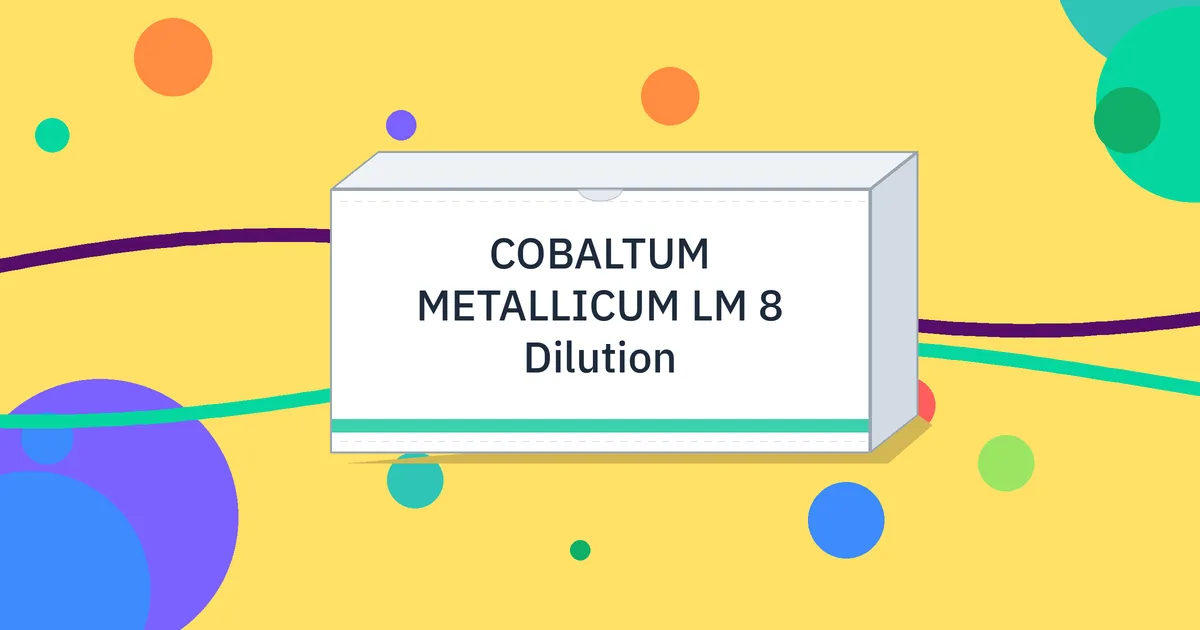 Symbolbild: Packung mit der Aufschrift COBALTUM METALLICUM LM 8 Dilution (PZN 12823066) – Verfügbarkeit und Bezug in Apotheken in Frankfurt am Main