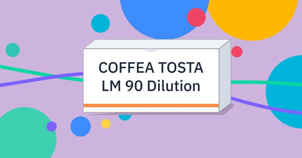 Symbolbild: Packung mit der Aufschrift COFFEA TOSTA LM 90 Dilution (PZN 12831580) – Verfügbarkeit und Bezug in Apotheken in Frankfurt am Main