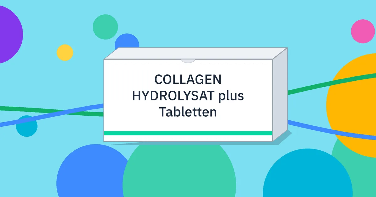 Symbolbild: Packung mit der Aufschrift COLLAGEN HYDROLYSAT plus Tabletten (PZN 06940939) – Verfügbarkeit und Bezug in Apotheken in Frankfurt am Main