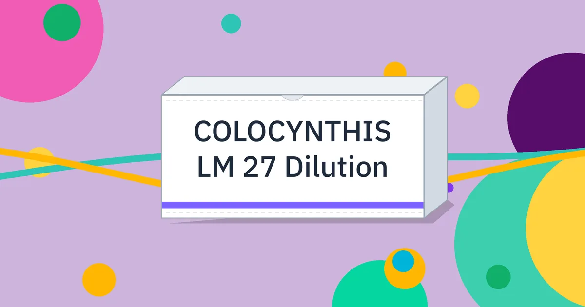 Symbolbild: Packung mit der Aufschrift COLOCYNTHIS LM 27 Dilution (PZN 12832817) – Verfügbarkeit und Bezug in Apotheken in Frankfurt am Main