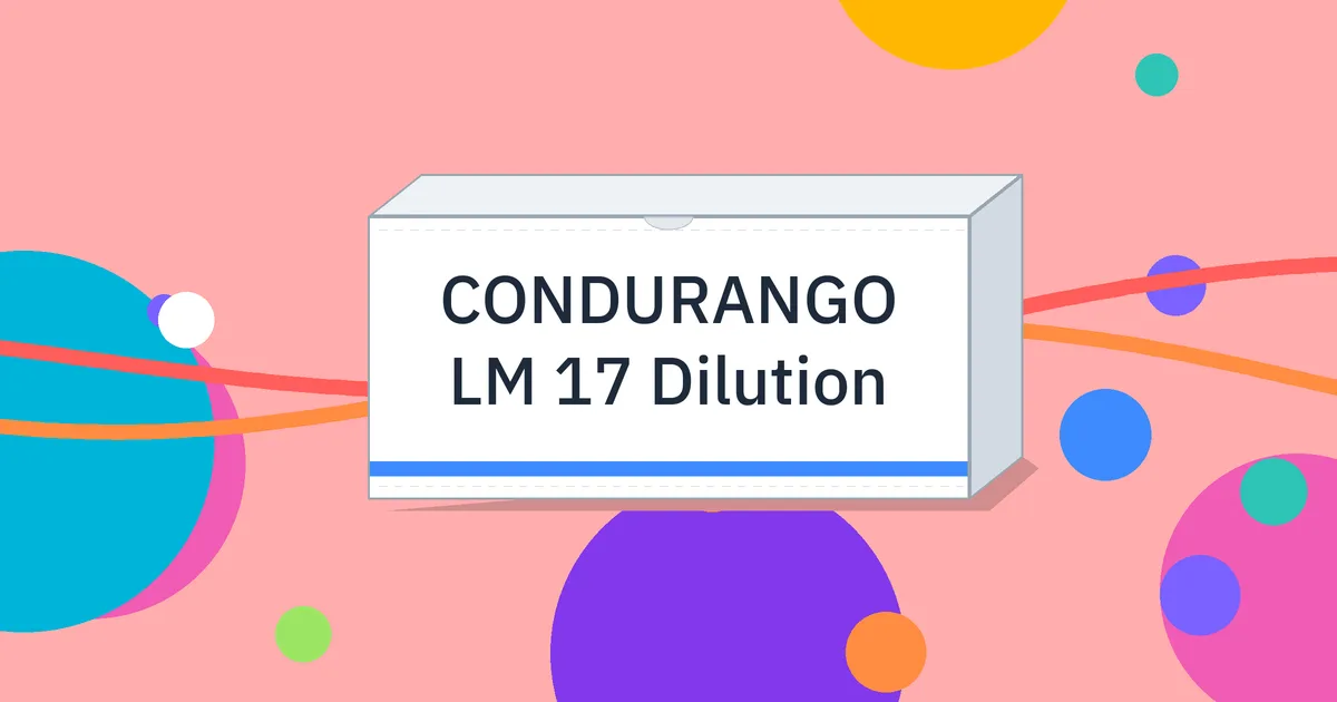 Symbolbild: Packung mit der Aufschrift CONDURANGO LM 17 Dilution (PZN 13449747) – Verfügbarkeit und Bezug in Apotheken in Frankfurt am Main