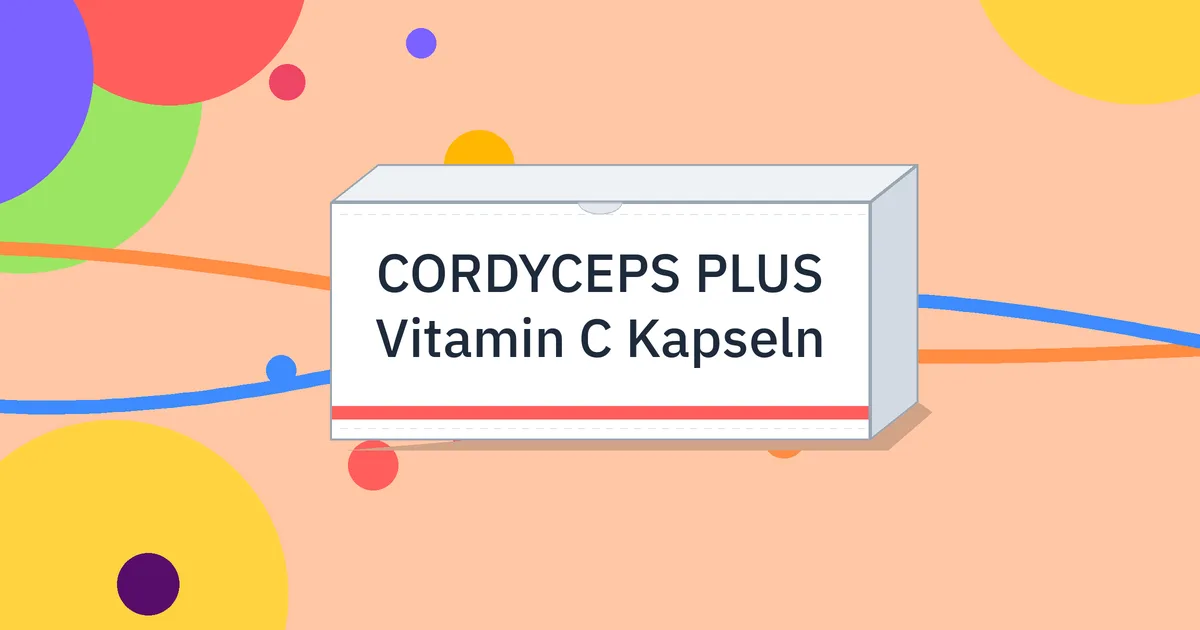 Symbolbild: Packung mit der Aufschrift CORDYCEPS PLUS Vitamin C Kapseln (PZN 13865486) – Verfügbarkeit und Bezug in Apotheken in Frankfurt am Main