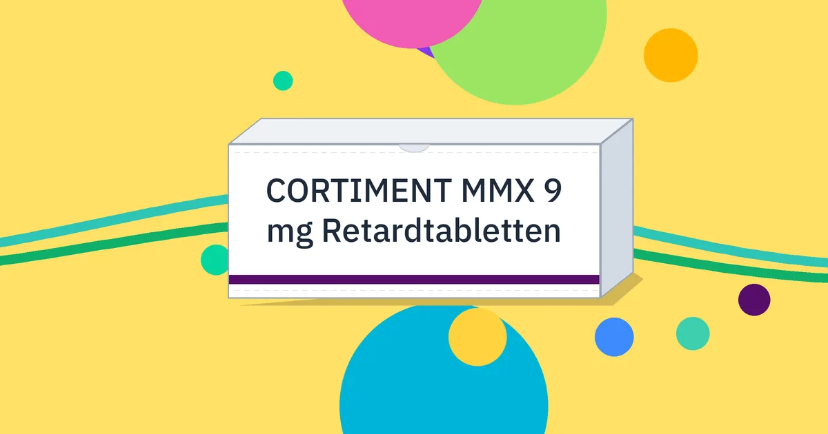 Symbolbild: Packung mit der Aufschrift CORTIMENT MMX 9 mg Retardtabletten (PZN 18165492) – Verfügbarkeit und Bezug in Apotheken in Frankfurt am Main